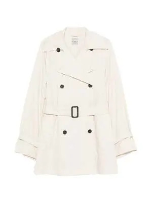 TOTEME Washed Cotton Belted Trench Coat - Cream