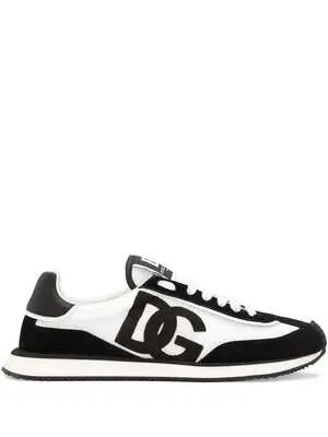 Dolce & Gabbana Dg Cushion Sneakers In Suede And Mesh - Black