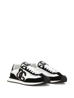 Dolce & Gabbana Dg Cushion Sneakers In Suede And Mesh - Black