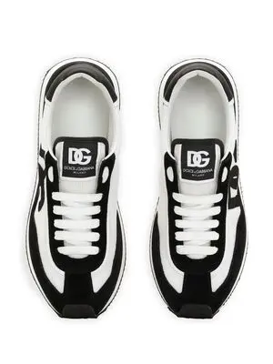 Dolce & Gabbana Dg Cushion Sneakers In Suede And Mesh - Black
