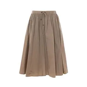 Max Mara A-line Flounce Skirt With Drawstring Waist - Green