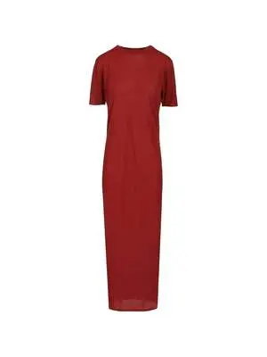 Saint Laurent Long Knitted Crew-neck T-shirt Dress - Multicolor