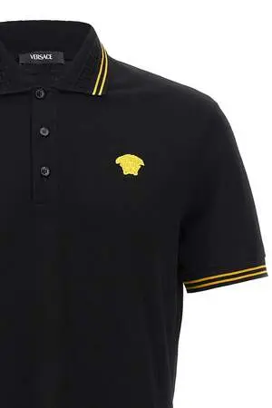 Versace Medusa' Polo Shirt - Black