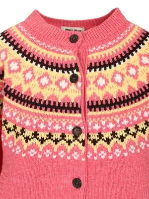 Miu Miu Wool Jacquard Cardigan