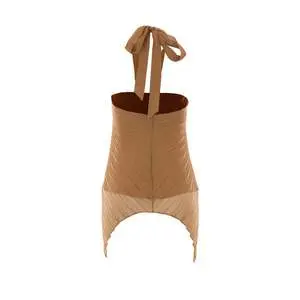 Max Mara Pleated Halter Neck Top With Gold Tone Hardware