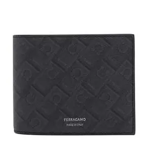 FERRAGAMO Monogram Bifold Wallet - Black