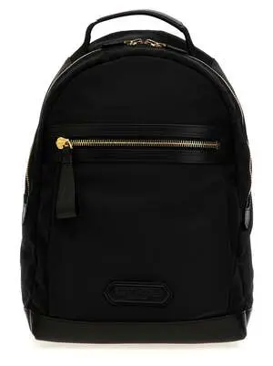 TOM FORD Nylon Backpack With Leather-effect Details - Black