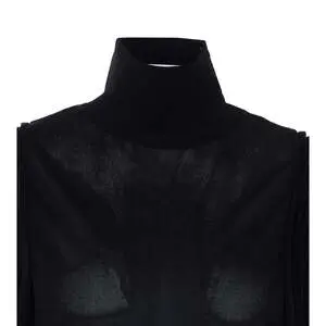 Alaïa Short-sleeve Draped Turtleneck Top