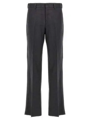 Fendi Cashmere Trousers With Pressed Pleat - Gray