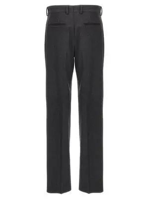 Fendi Cashmere Trousers With Pressed Pleat - Gray