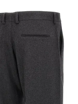 Fendi Cashmere Trousers With Pressed Pleat - Gray