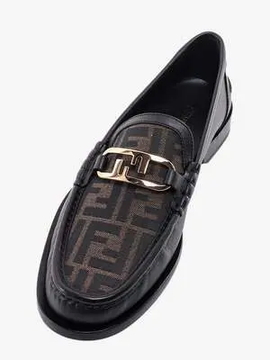 Fendi O'lock Leather Loafers With Ff Insert - Multicolor