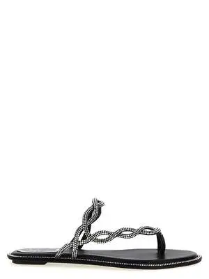 Rene Caovilla Embellished Braided Sandals - Black
