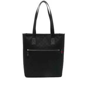 Gucci Monogrammed Canvas Tote Bag - Black