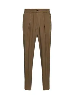 Giorgio Armani Green Cupro Natté One-pleat Trousers