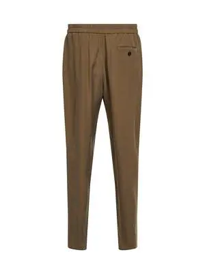 Giorgio Armani Green Cupro Natté One-pleat Trousers