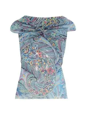 Etro Off-the-shoulder Paisley Print Top