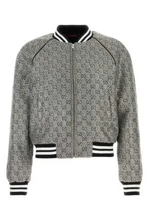 Gucci Embellished Tweed Bomber Jacket - Multicolor