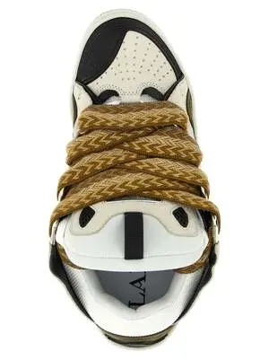 LANVIN Curb Sneakers In Calf Leather, Suede, And Mesh - Multicolor