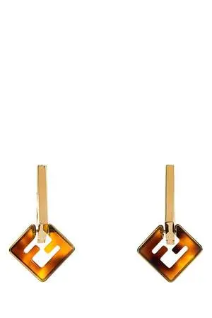 Fendi Logo Motif Drop Earrings - Multicolor