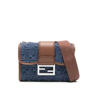 Fendi Geometric Pattern Messenger Bag - Blue