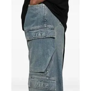 Rick Owens Indigo Cotton Cargo Jeans - Blue