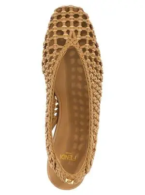 Fendi Braided Leather Slingback Heels
