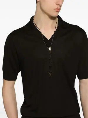 Dolce & Gabbana Brass Rosary Necklace With Cross Pendant