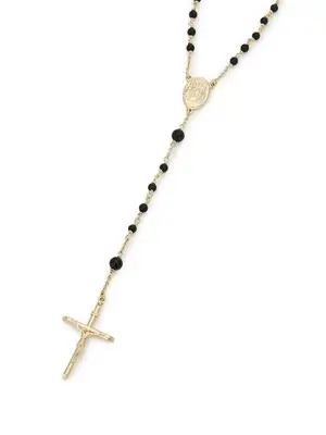 Dolce & Gabbana Brass Rosary Necklace With Cross Pendant