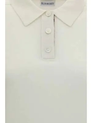 Burberry Wool Polo With Knitted Check Placket