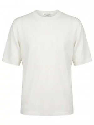 Brunello Cucinelli Embellished V-neck Cotton T-shirt - Multicolor