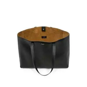 Saint Laurent Calf Leather Tote Bag - Black