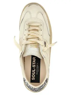 GOLDEN GOOSE Soul Star Leather Sneakers With Glitter Heel