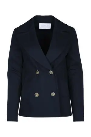 Harris Wharf London Diagonal Crafted Pea Coat - Multicolor