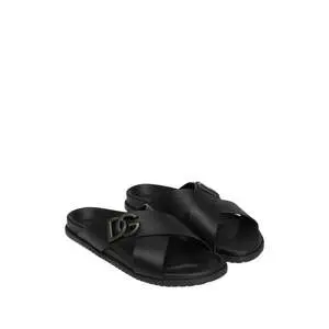 Dolce & Gabbana Calfskin Crossover Strap Sandals