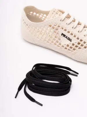 Prada Cotton Crochet Lace-up Sneakers - Multicolor