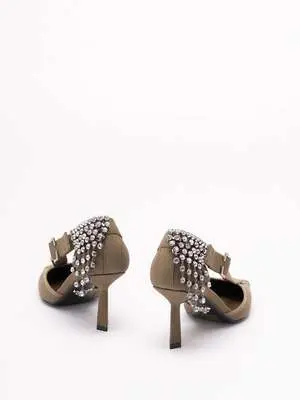 Prada Cotton Pumps With Embellished Heel