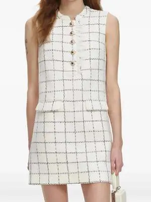 SELF-PORTRAIT Boucle Lace Trim Mini Dress