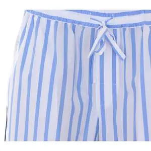 Dolce & Gabbana Striped Cotton Silk Blend Drawstring Shorts