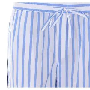 Dolce & Gabbana Striped Cotton Silk Blend Drawstring Shorts