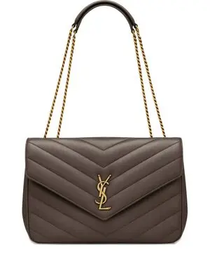 Saint Laurent Matelassé Lambskin Loulou Bag - Gray