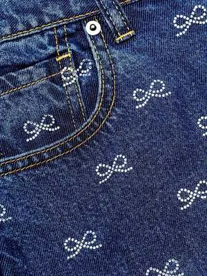 SELF-PORTRAIT Lightweight Bow Embellished Jeans