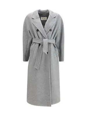 Max Mara Madame Wool Cashmere Double Breasted Coat - Gray