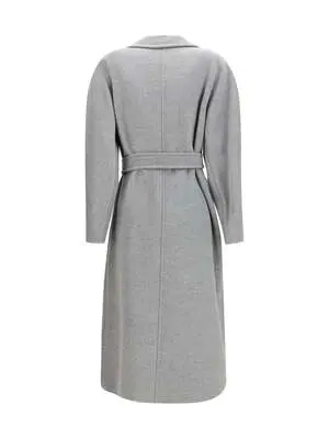 Max Mara Madame Wool Cashmere Double Breasted Coat - Gray