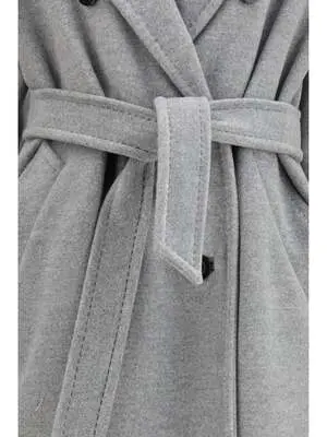 Max Mara Madame Wool Cashmere Double Breasted Coat - Gray