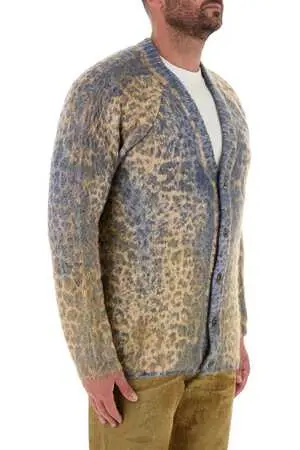 DIESEL® Printed Cotton Blend Mohair Cardigan - Multicolor