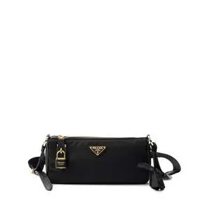 Prada Recycled Nylon And Leather Trim Shoulder Bag - Black