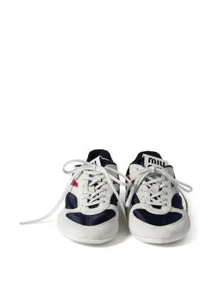 Miu Miu Gymnasium Technical Fabric And Suede Lace-up Sneakers - Blue