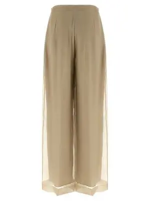 Max Mara Silk Organza Wide Leg Pants - Cream