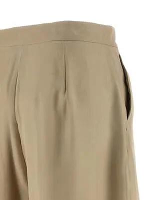Max Mara Silk Organza Wide Leg Pants - Cream
